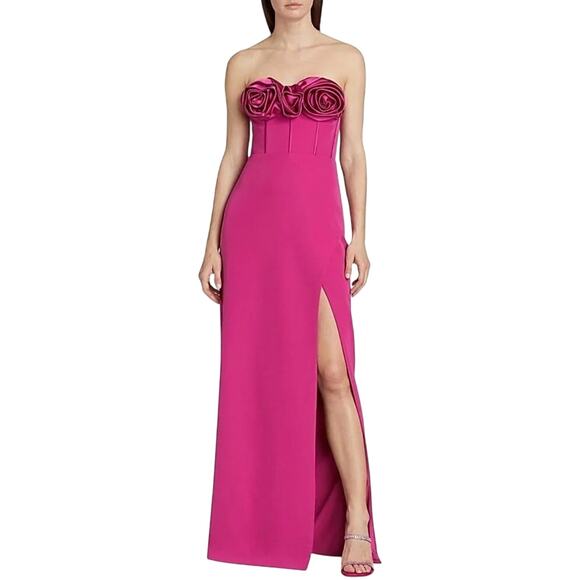 Monique Lhuillier | Dresses | Monique Lhuillier Rosette Coreset Maxi ...